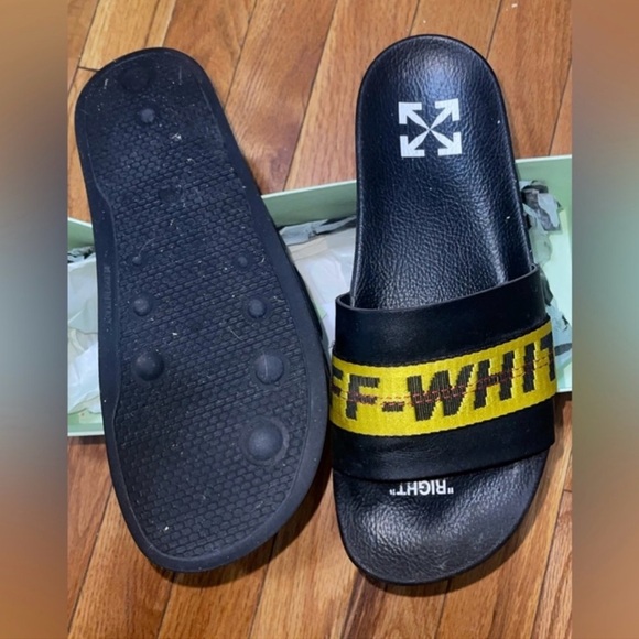 Off-White | Shoes | Offwhite Black And Yellow Slides | Poshmark